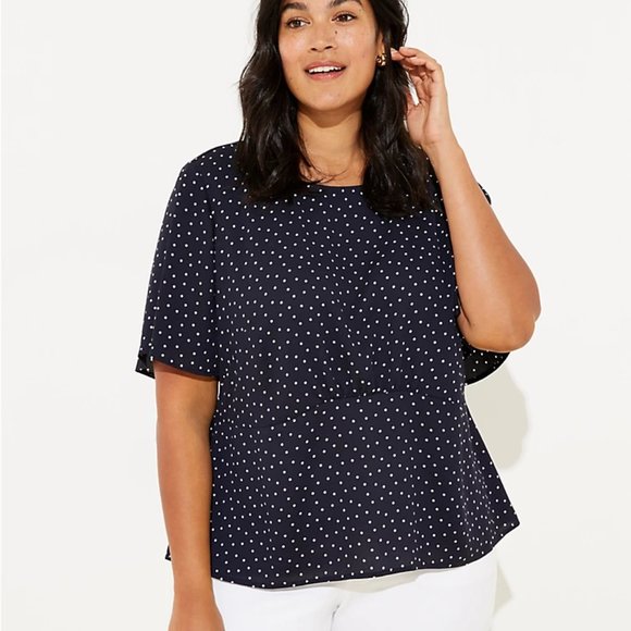 LOFT | Tops | Loft Plus Dotted Peplum Top | Poshmark